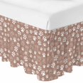 Brown Paw Print Bed Skirt Queen Size 16 Inch Drop, Modern Classic Gray ...