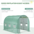 Heavy Duty Waterproof Green Plastic Greenhouse Cover Replacement with 6 ...
