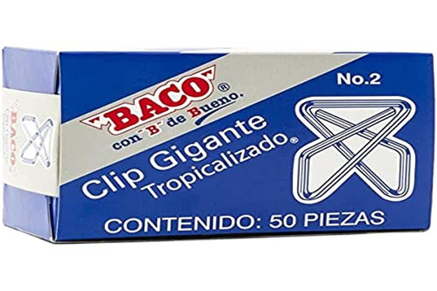 Clip BACO Gigante #2 12319 zincado. Caja con 50 clips. Clip gigante ...
