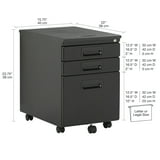 Calico Designs Metal Rolling 3-Drawer Vertical Filing Cabinet - Walmart.com