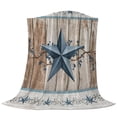 Blue Texas Star Fleece Throw Blanket Vintage Blue Star Berry Brown ...
