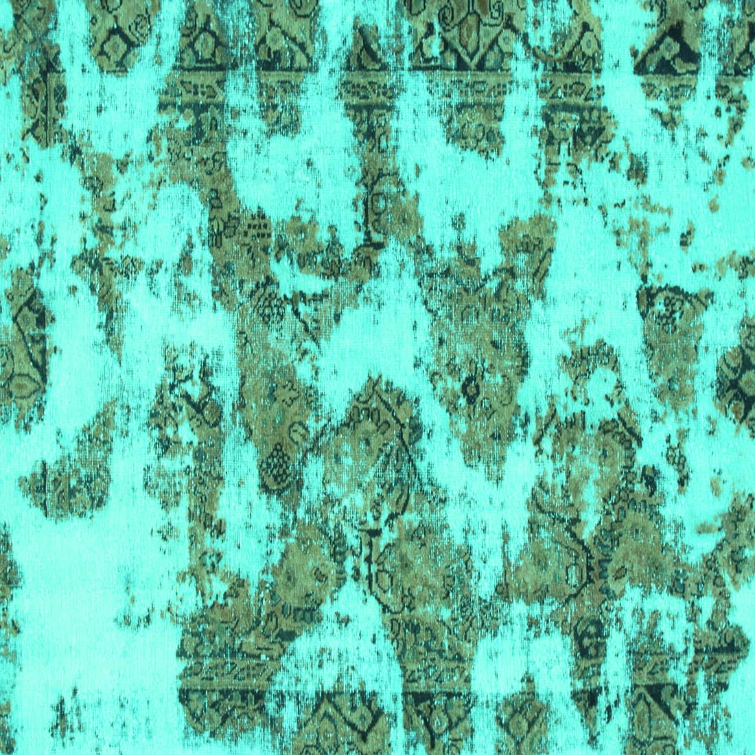 Ahgly Company Machine Washable Indoor Square Abstract Turquoise Blue ...