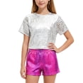 AWZXDE Kids Sequin Shorts for Stage Performance Party Show Costume ...