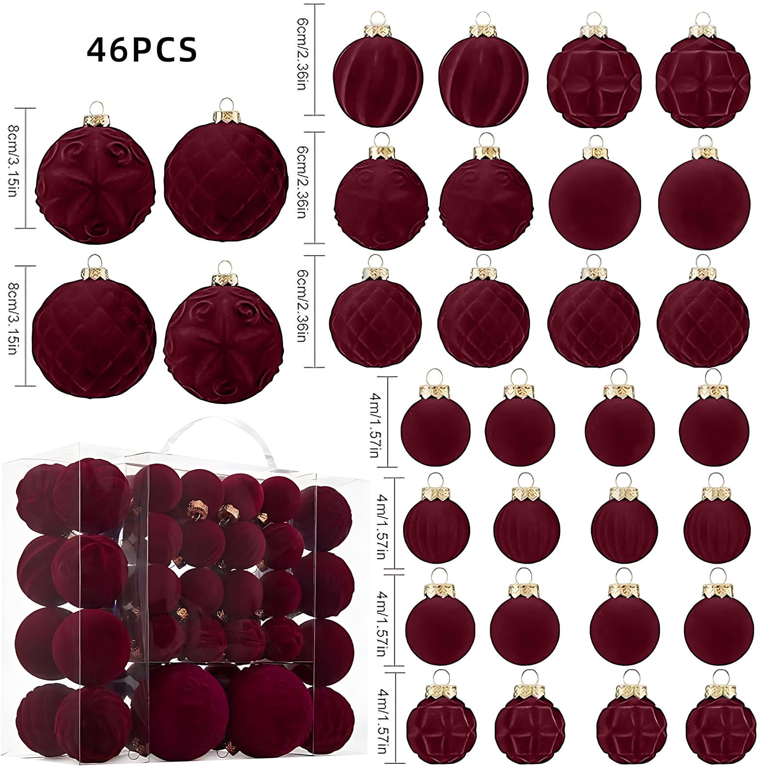 Click here for Todaioua Velvet Christmas Ball Ornaments - 46pcs F... prices
