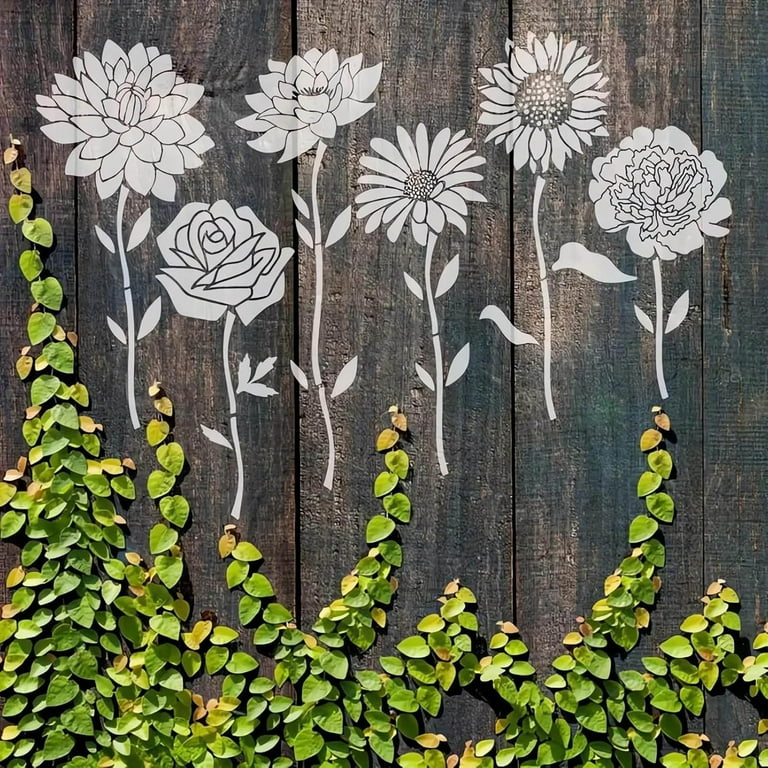 Stencils For Painting AUDeals Garden Fence Large Flower Stencils DIY