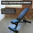 Inspire Fitness Adjustable Flat Incline Decline Workout Bench, Black ...