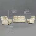 Power Recline Sofa Set Genuine Top Grain Leather Triple-Power Reclining ...