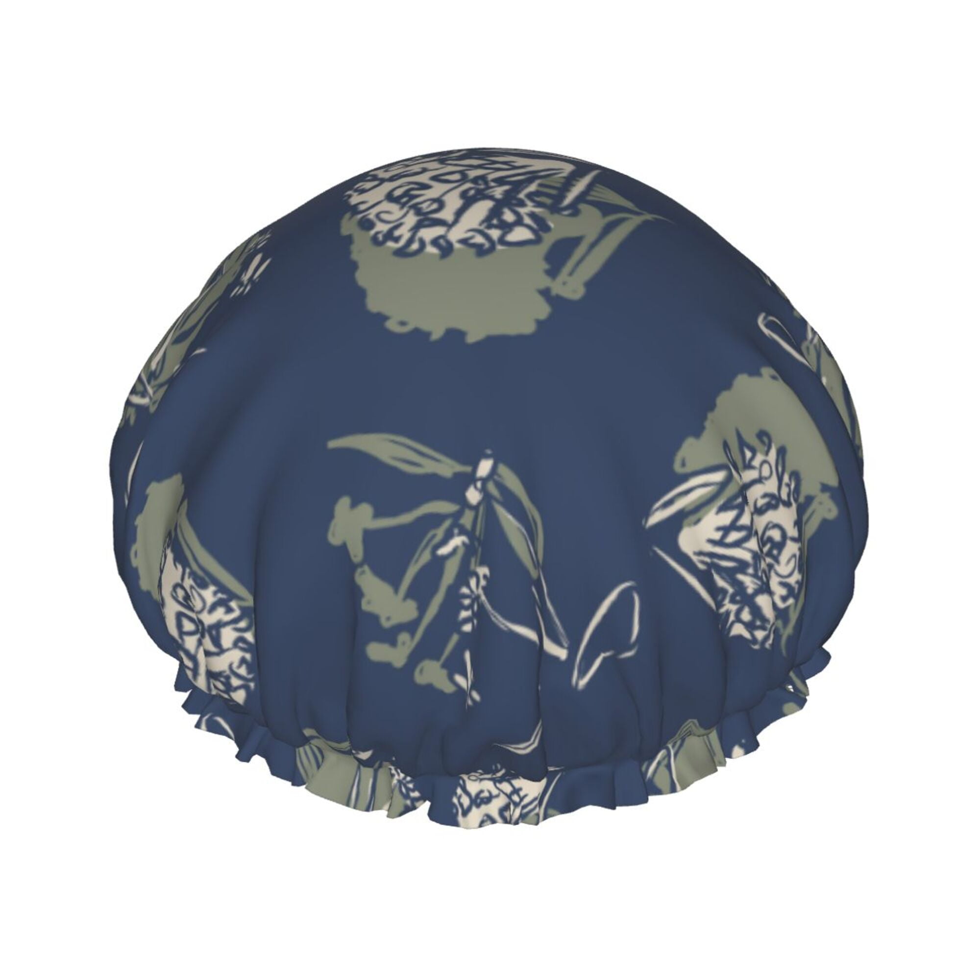 YFYANG Women's Double Waterproof Shower Cap, Watercolor Floral Pattern ...