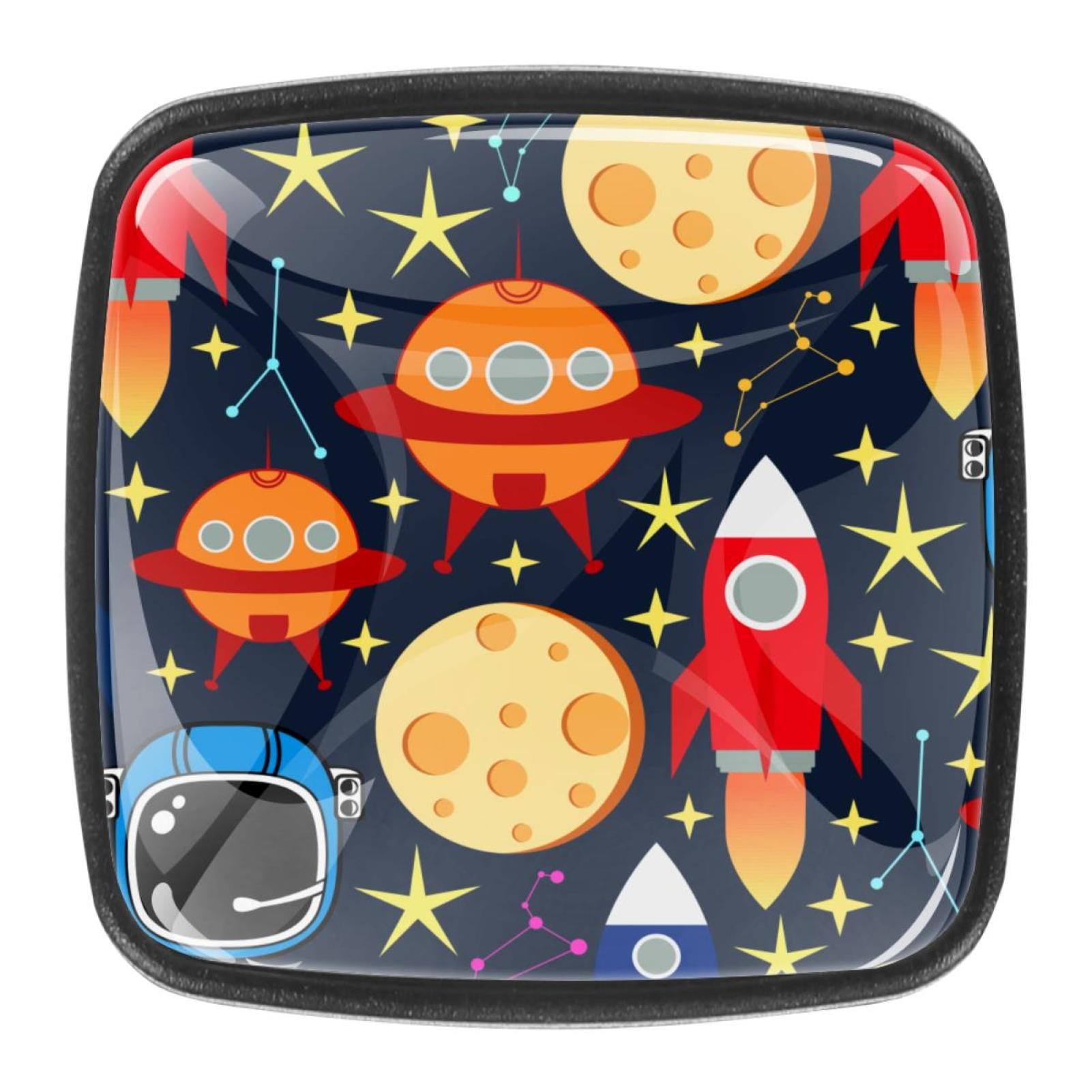 4 Pcs Square Cabinet Handle Cupboard Knob Drawer Pulls Handle Planet ...