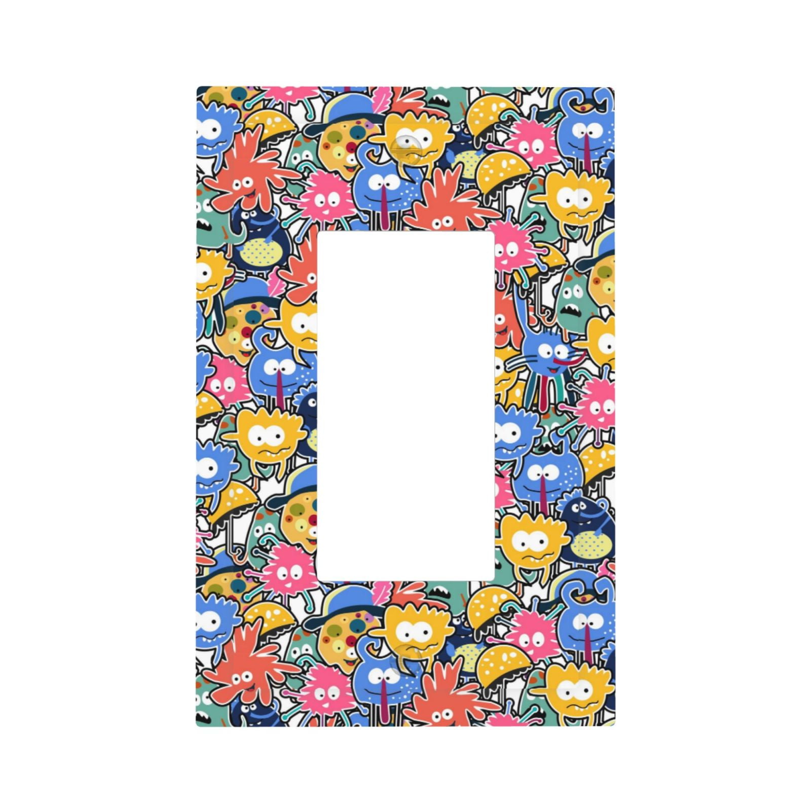 DouZhe 1-Gang Decorator/Rocker Wallplate, Funny Cute Monsters Cartoon ...