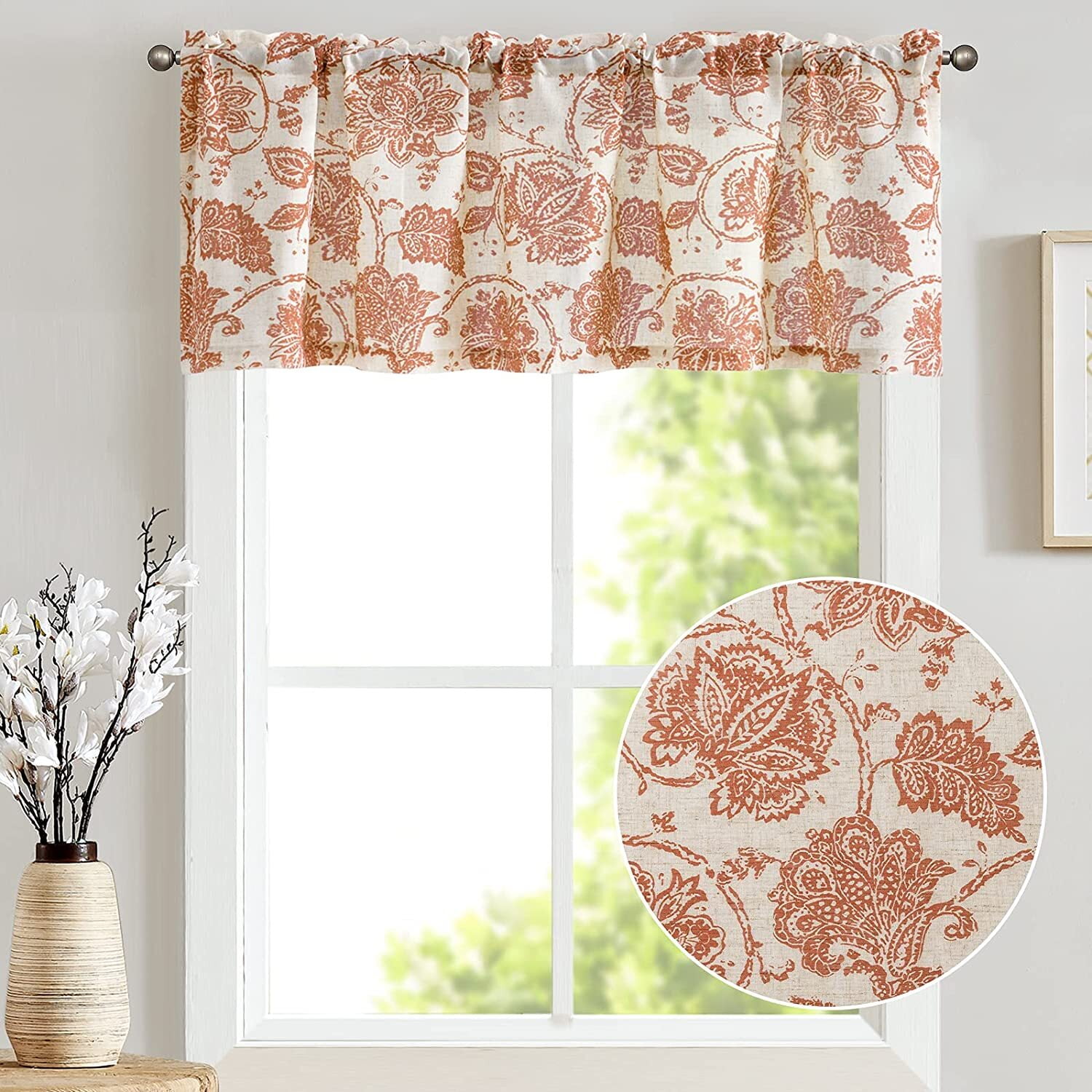 Click here for Curtainking Farmhouse Kitchen Valance W50 X L18 Li... prices