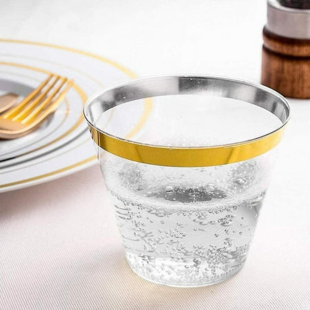 50 Pack-9 Oz Plastic Cocktail Glass, Sturdy Rim Plastic Cups | Walmart ...