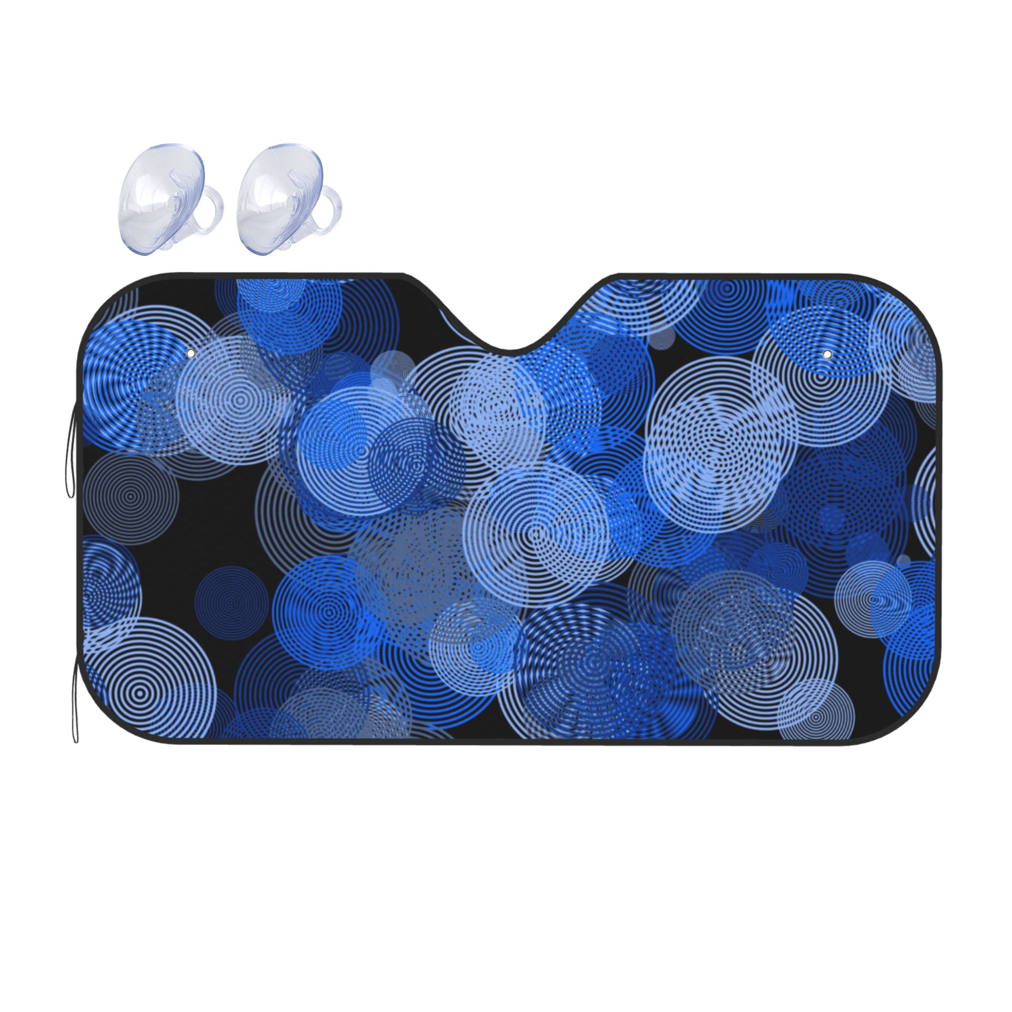 YFYANG Front Windshield Sun Shade, Blue Line Circle Foldable Car Visor ...