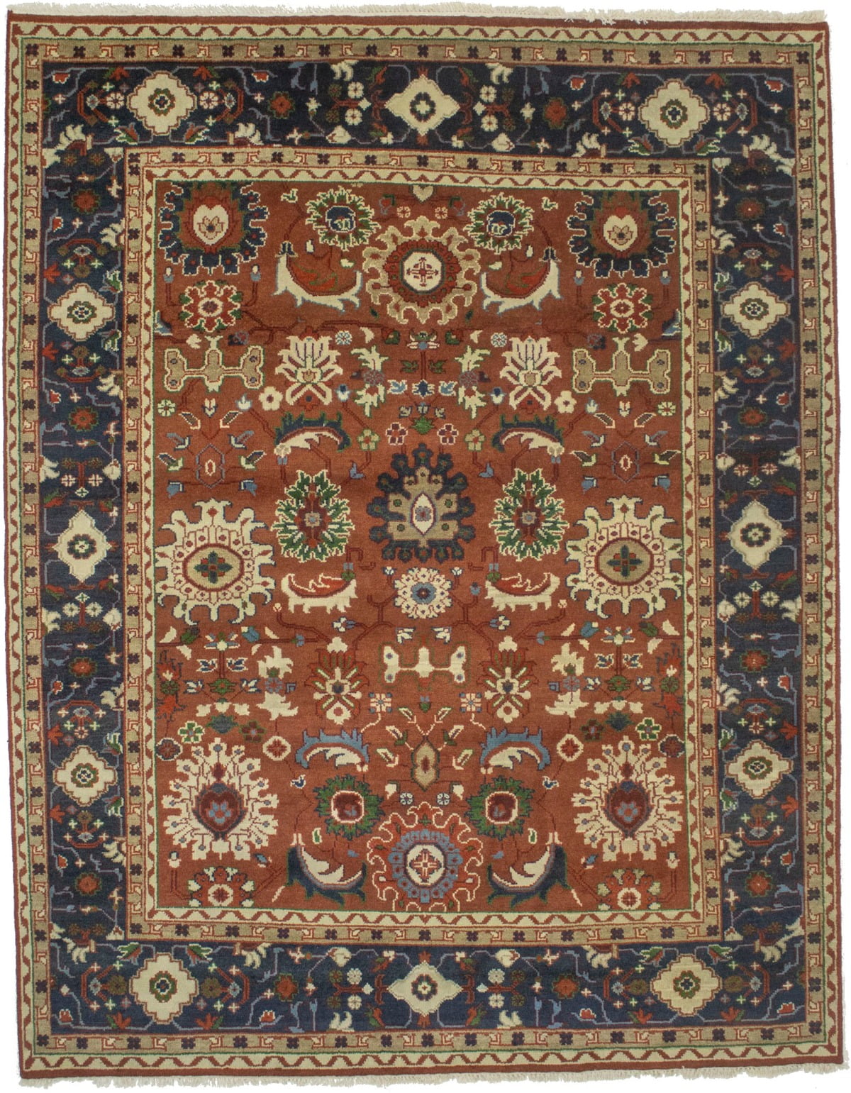 Rust Orange Floral 8X10 Indo-Mahal Oriental Rug - Walmart.com