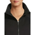 Avia Womens Plush Mixed Rib Mock Neck Full Zip Jacket Sizes Xs Xxxl