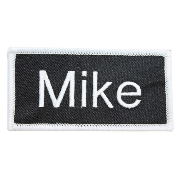 Mike Name Tag Patch Uniform ID Work Shirt Badge Embroidered Iron On ...