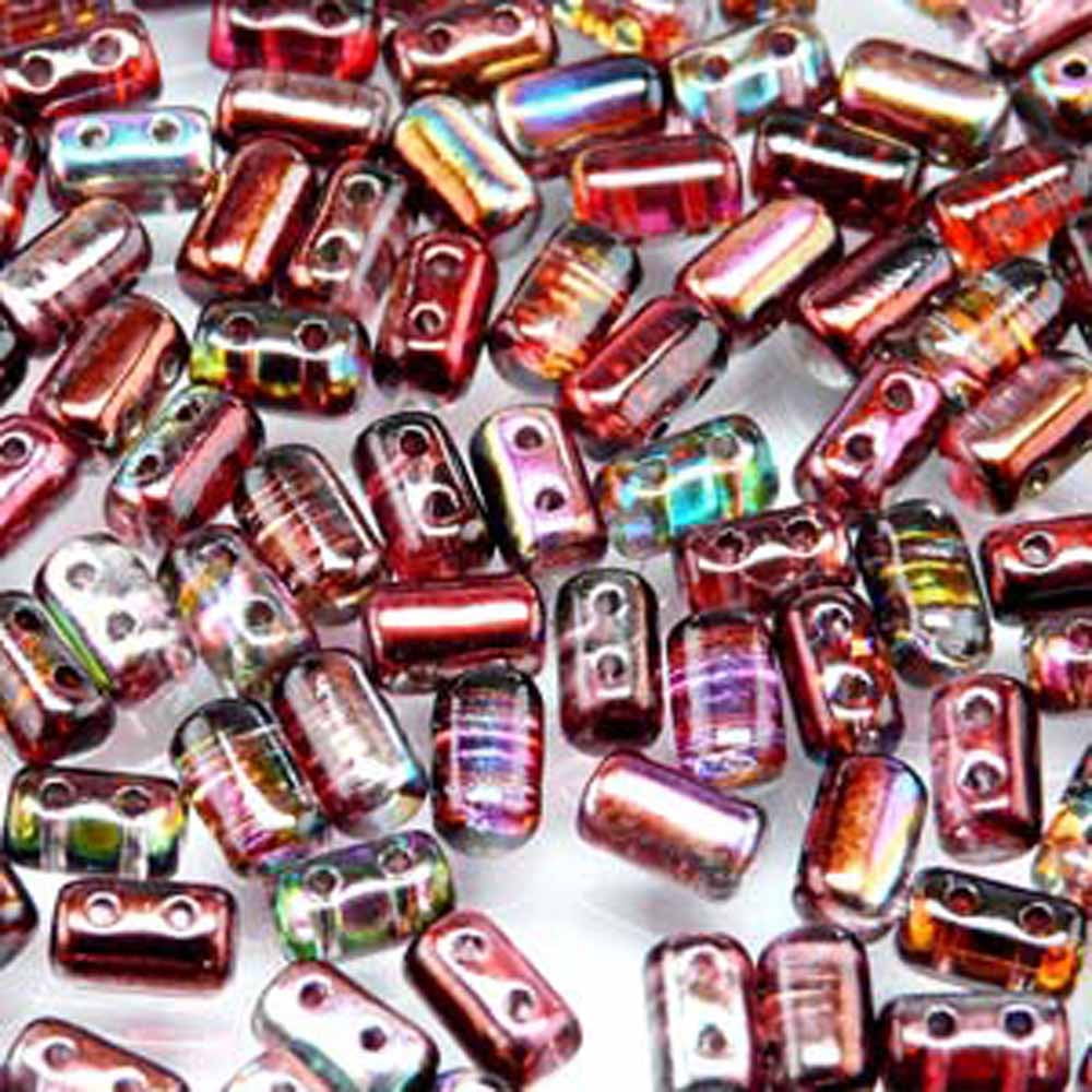 Rulla MAGIC RED BROWN Czech Glass 2-hole Seed, Loose Beads, 3x5mm 22 ...