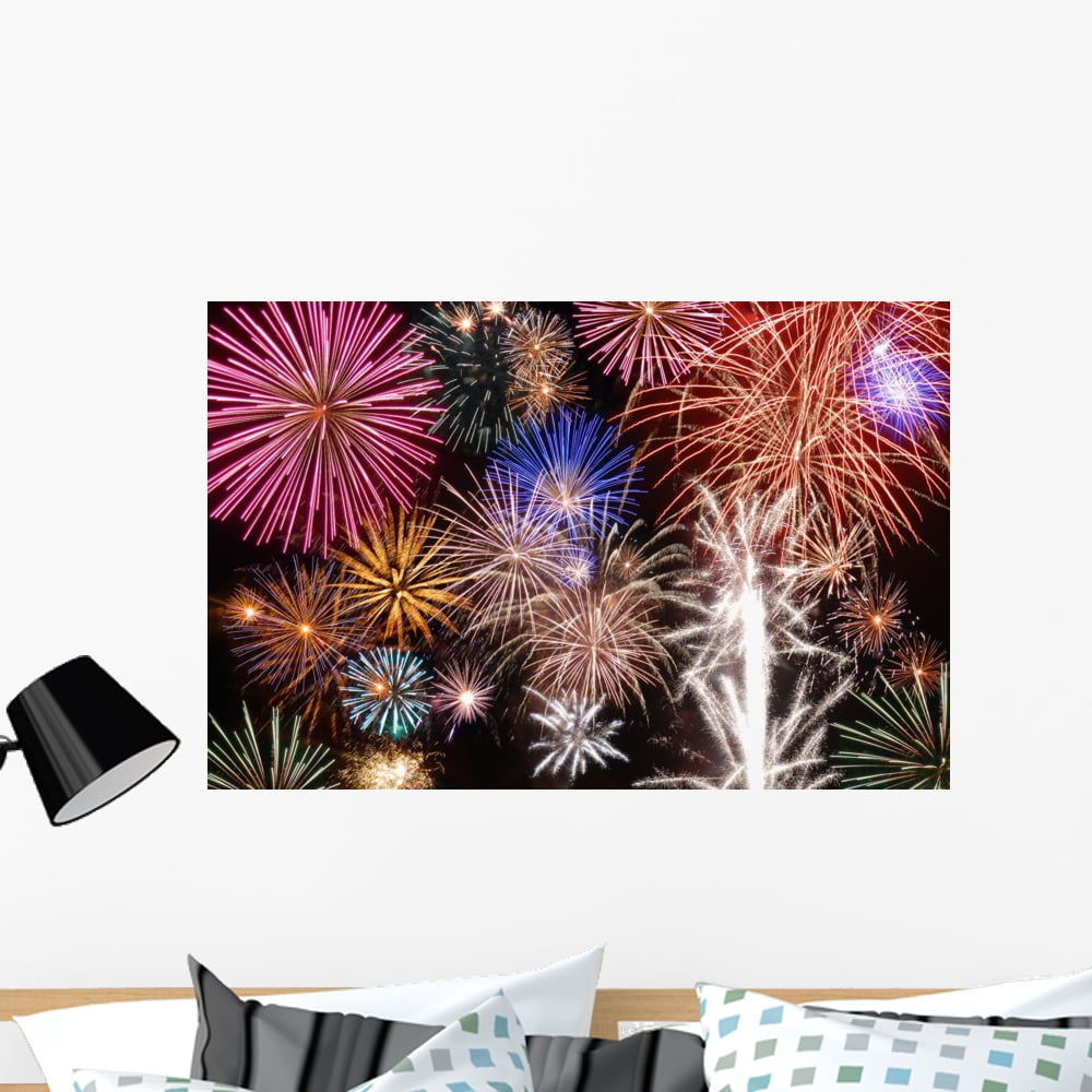 Fireworks Display Wall Mural by Wallmonkeys Peel and Stick Graphic (36 ...