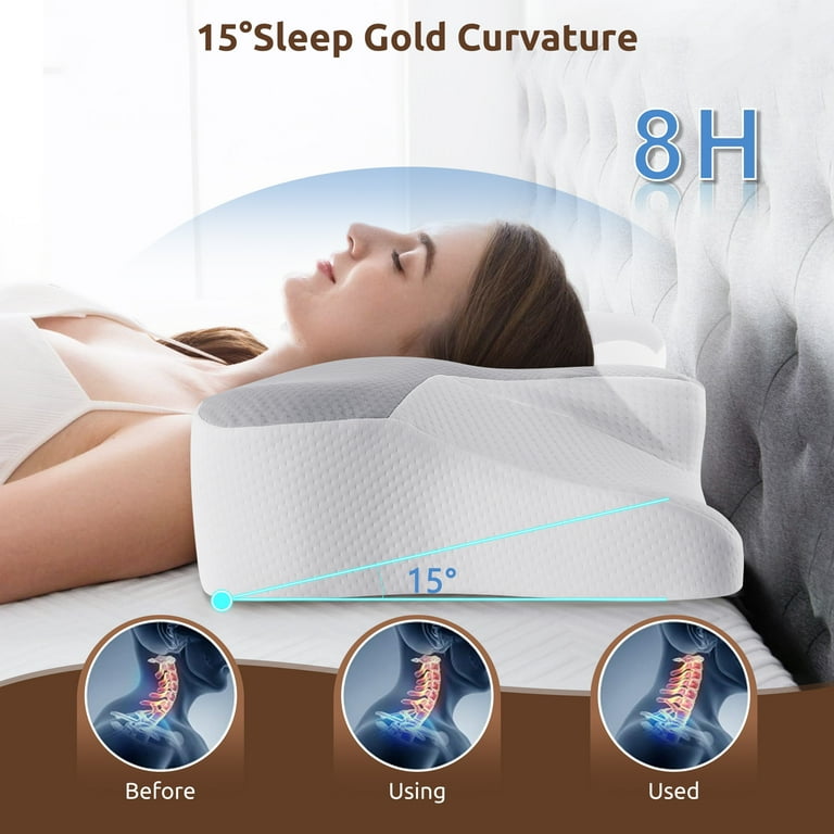 MOONORAH Cold Sleeping Memory Foam Pillow for Neck Pain MOONORAH Cold Sleeping Memory Foam Pillow for Neck Pain