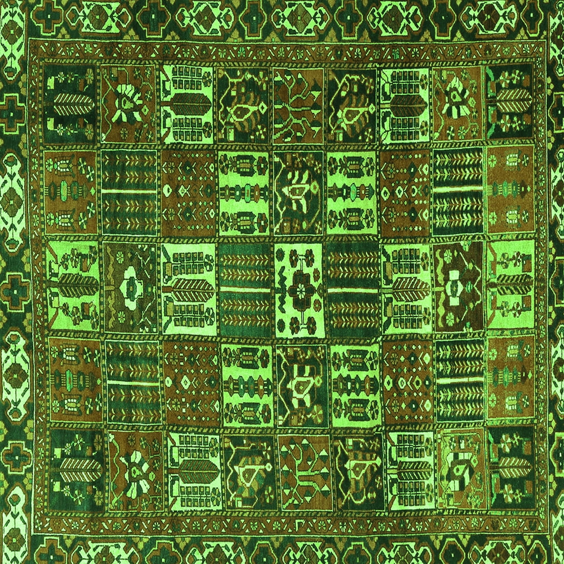 Ahgly Company Indoor Square Persian Green Traditional Area Rugs, 6 ...