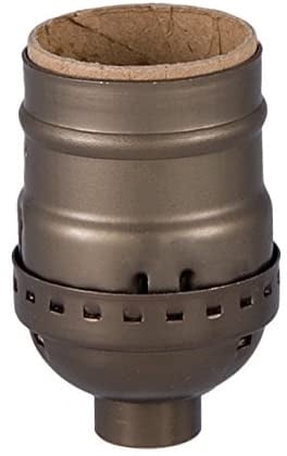 B&P Lamp® Short Keyless, Aluminum Medium Base Lamp Socket with Antique ...