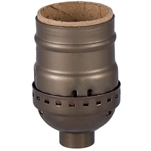B&P Lamp® Short Keyless, Aluminum Medium Base Lamp Socket with Antique ...
