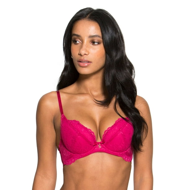 Gossard Superboost Lace 7711 Vivacious Pink Padded Underwired Plunge