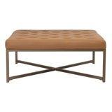 Pemberly Row Modern Leather Cocktail Ottoman in Caramel Brown - Walmart.com