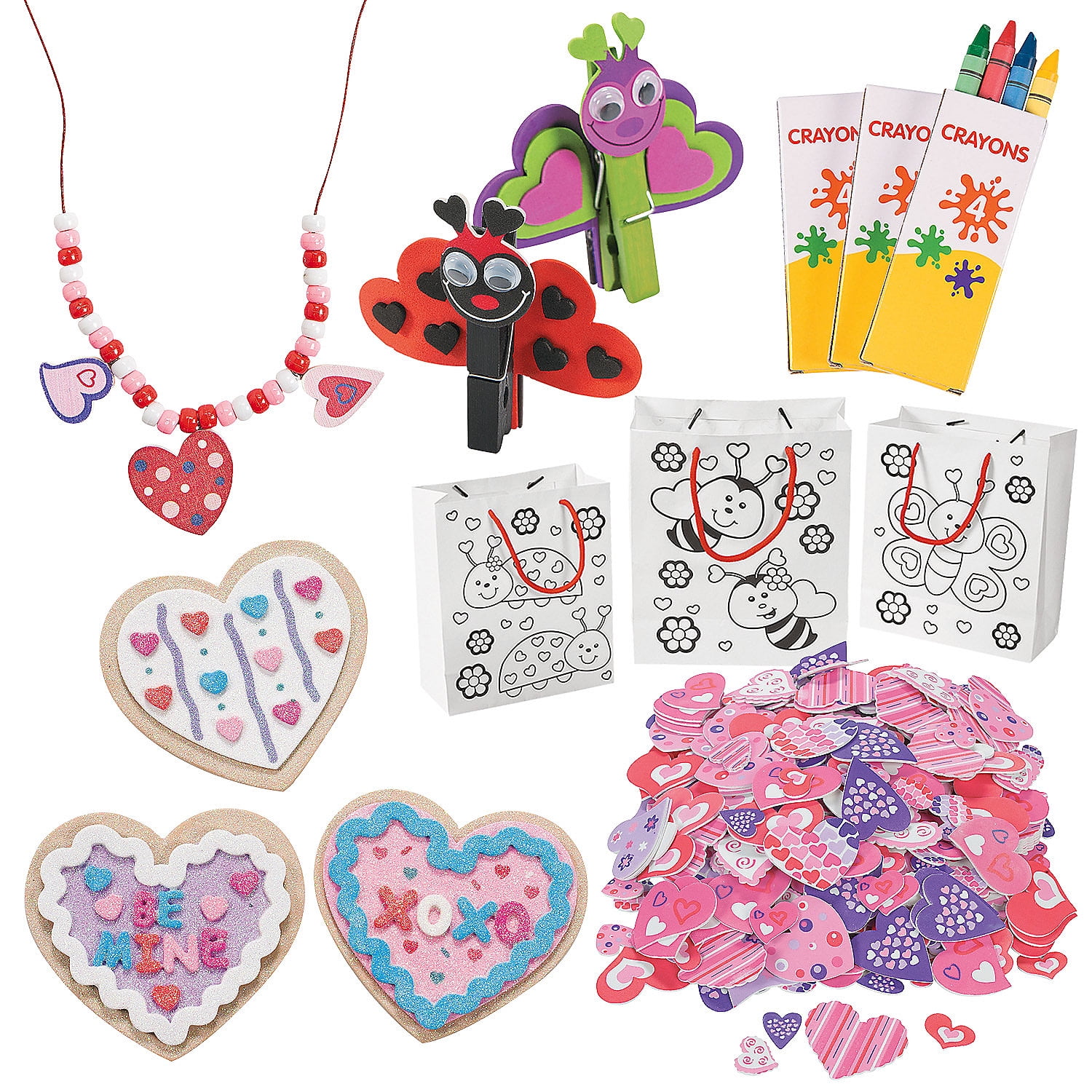 Valentine Crafts Goody Bags for 12, Craft Kits, Valentine's Day, 572 ...