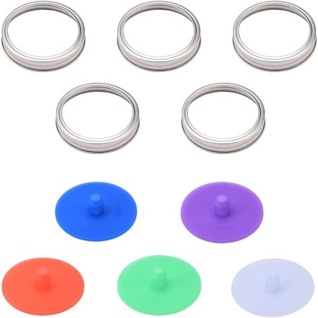 5Pack Silicone Fermenting Lids with Metal Ring,Pickle Pipes Waterless ...