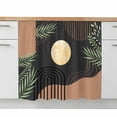 Boho Black Cabinet Curtains 28''x35.4'', Brown Modern Stripes Moon ...