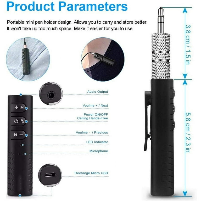 Crossbeats mini bluetooth receiver with 3.5 mm aux store