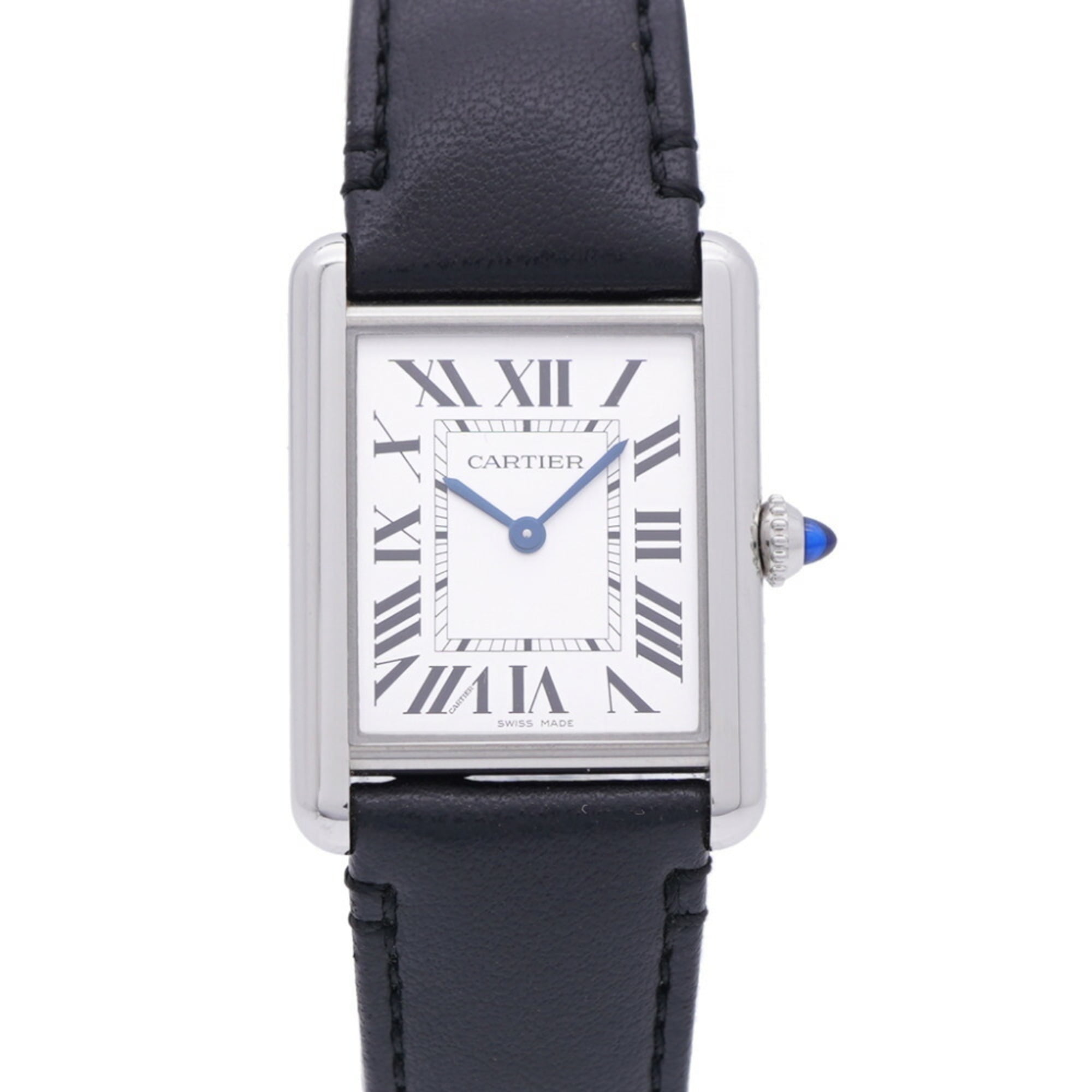 Pre-Owned Cartier Tank Must LM WSTA0059 Solar Quartz Watch Stainless ...