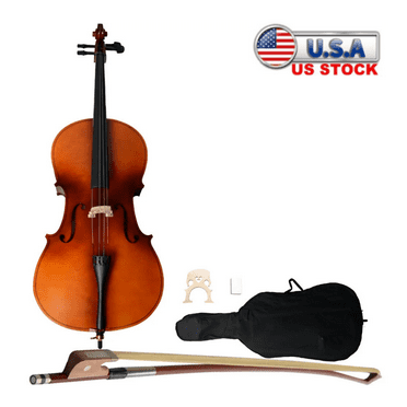 4/4 Wood Cello for Adults and Kids, Acoustic Cello Set with Portable ...