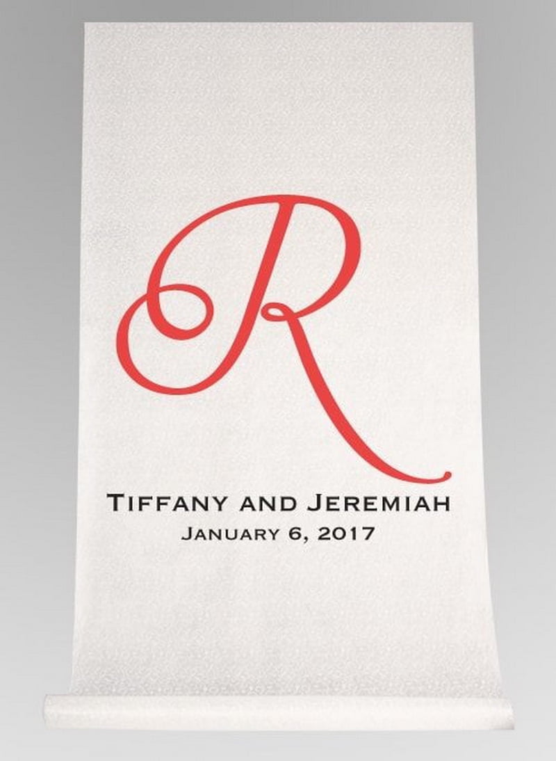 Ivy Lane Design A91552 Single Initial, Names and Date Aisle Runner ...
