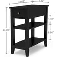 Narrow End Table with Drawer and Shelf, 3-Tier Sofa End Table for Small ...