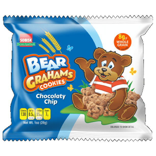 Teddy Bear Shaped Grahams Cookies Chocolate Chip 10 Pack - Walmart.com