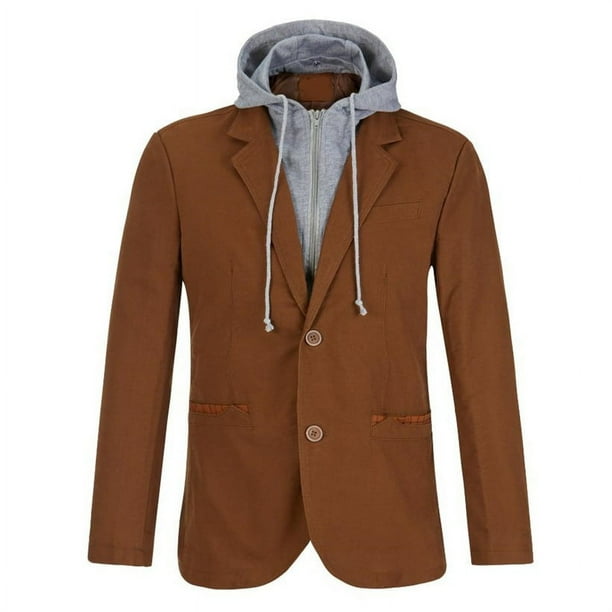 Traje de hombre con capucha y sombrero extraíble con costuras, traje ...