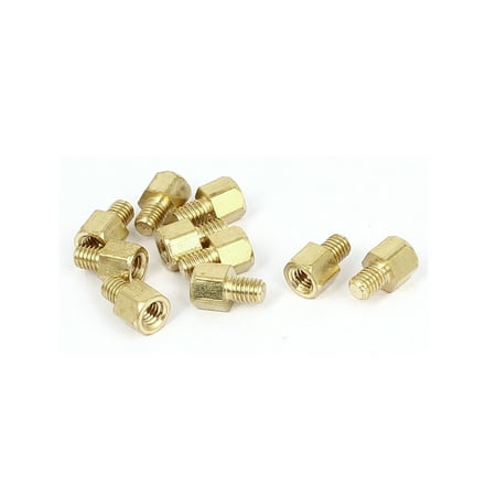 M3x4mm+4mm Male to Female Thread 0.5mm Pitch Brass Hex Standoff Spacer ...
