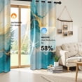 Blue and Gold Marble Pattern Blackout Curtains,Triple Weaved Fabric ...