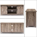 "Yaoping 58"" Oak Color Farmhouse Sliding Barn Door TV Stand for TVs Up ...