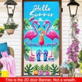3x6FT Summer Door Cover Flamingo Welcome Door Banner for Front Door ...