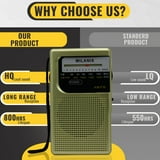 Milanix Small AM/FM Radio Portable Battery Operated with Best Reception ...