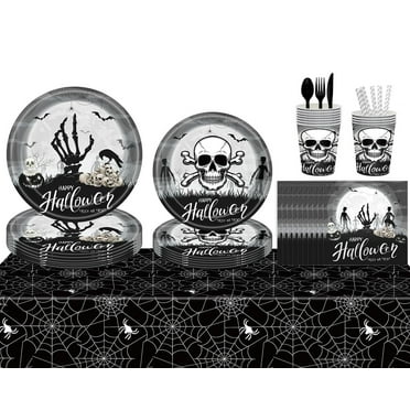 Halloween Party Supplies Decoration Tableware Set Serve for 24 Guests ...