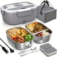 3-in-1 Portable Lunch Box Food Heater, 316 Stainless Steel, 12V/24V ...
