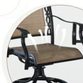 Mondawe 4pc Bronze Cast Aluminum Patio Chairs, Swivel & Padded Sling ...