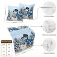 Bed Runner for King Size Bed, Light Blue Christmas Snowman Decorative ...