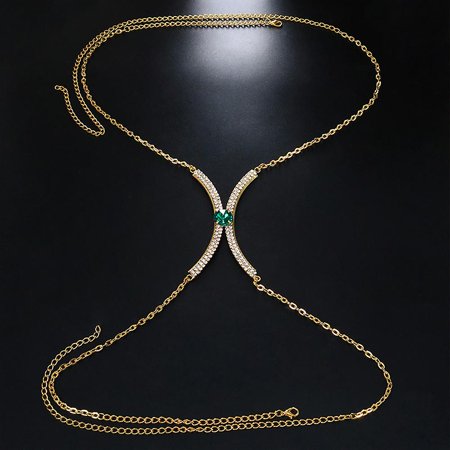 Rhinestone Bra Chest Chain Bracket Bikini Underwear Body Chain Jewelry ...
