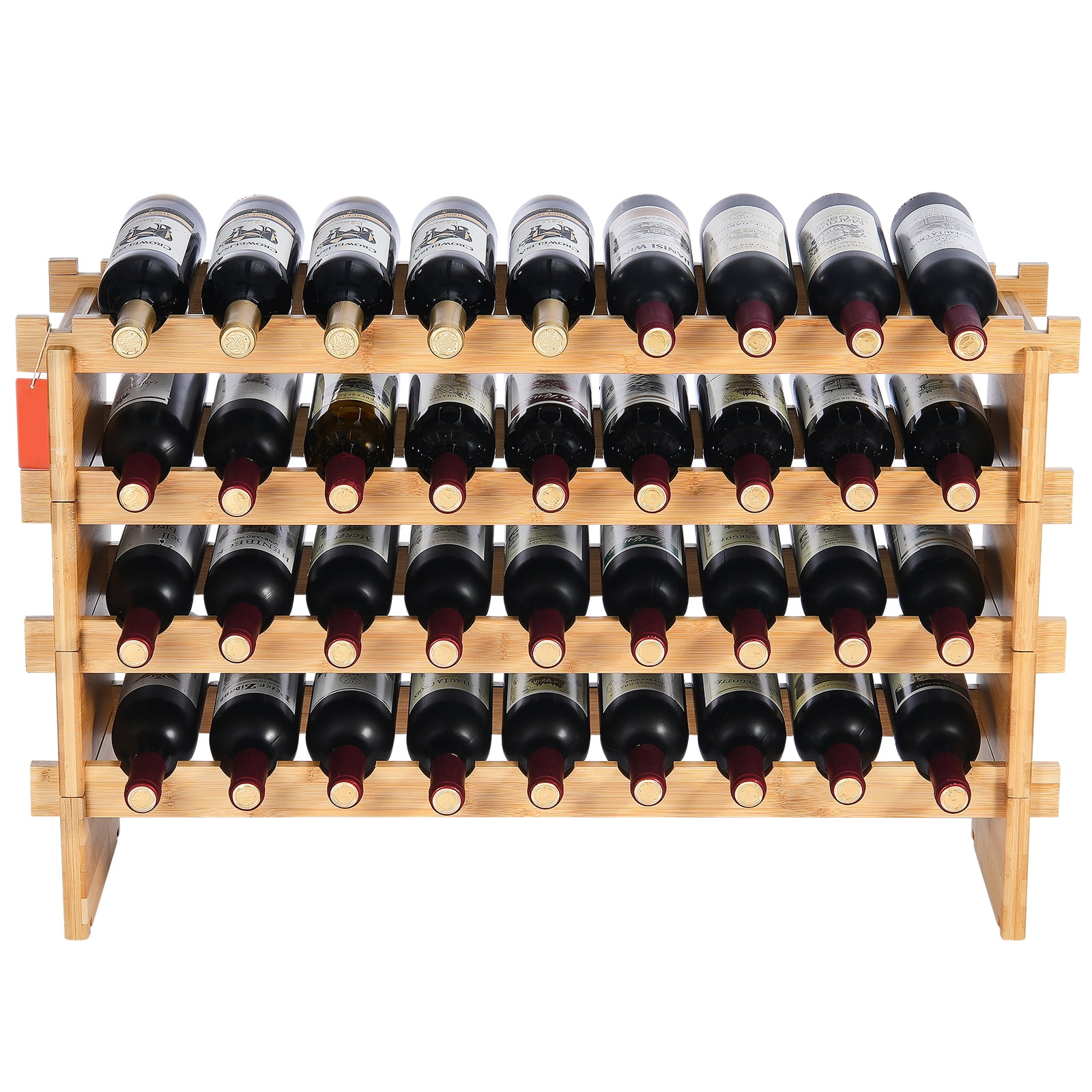 Click here for Kffkff 36-Bottle Modular Wine Rack  4-Level Bamboo... prices