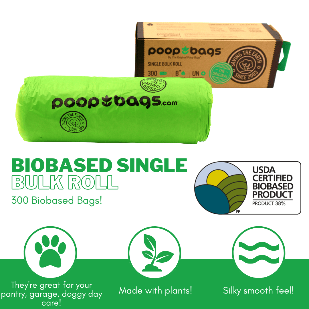 The Original Poop Bags® Dog Waste Bags, Biobased Single Bulk Roll Poop ...